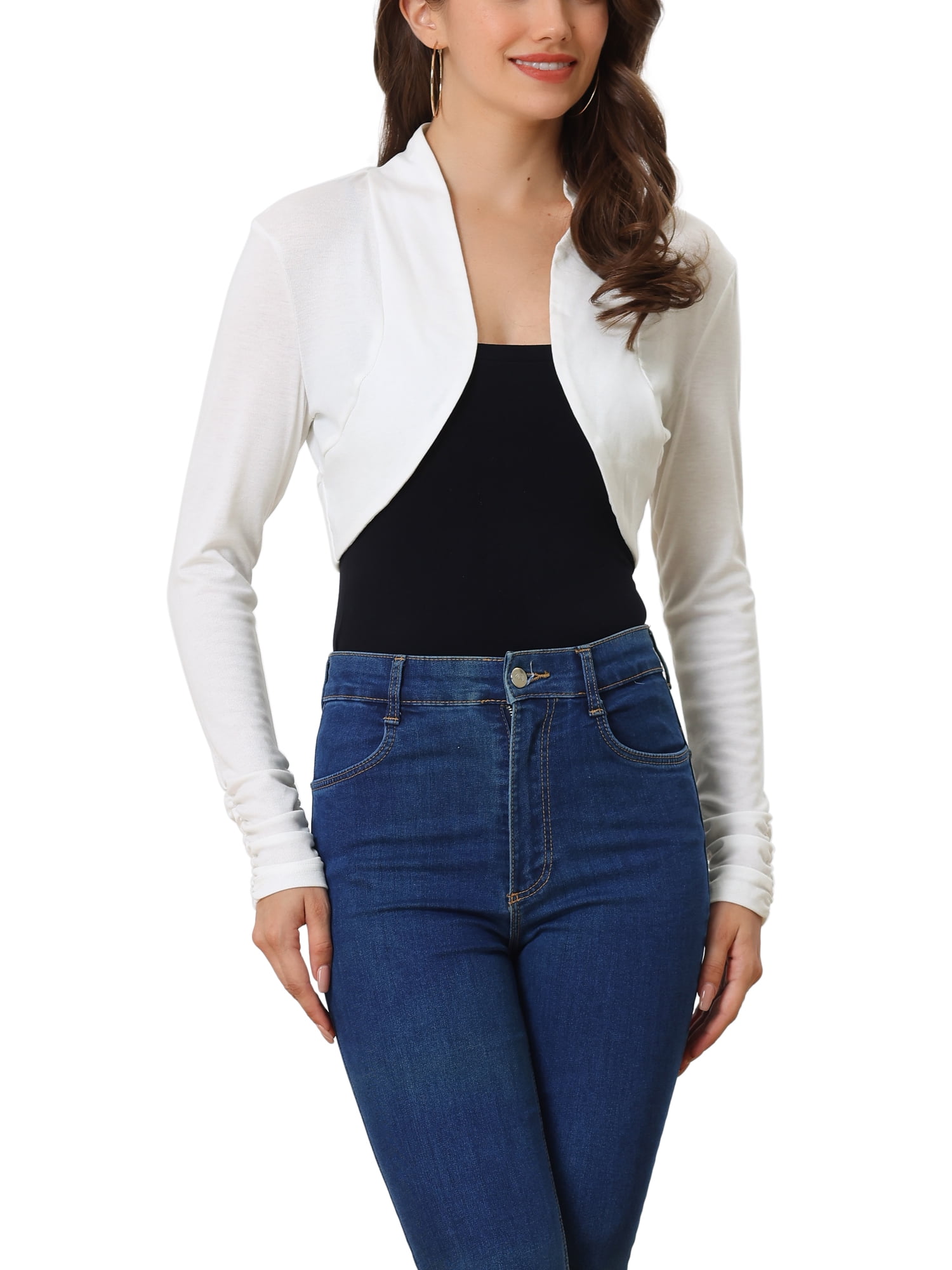 INSPIRAR CHIC Top Bolero Elegante para Mujeres con Mangas Largas ...