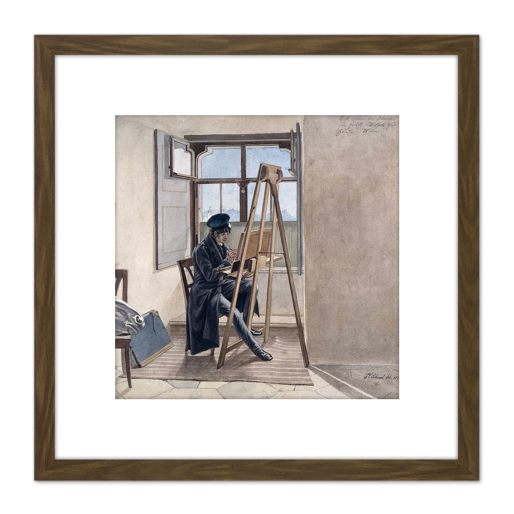 Erhard Portrait Painter Johann Klein At Easel Painting 8X8 Inch Square ...