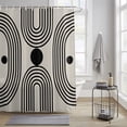 Abstract Geometric Shower Curtain for Bathroom, Minimalist Modern Black ...