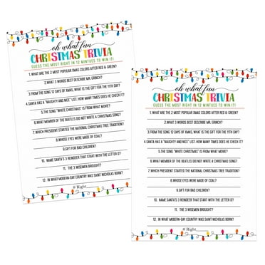 Paper Clever Party Snowman Christmas Trivia Game Cards - 25 Pack, 5x7 ...
