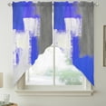 Blue Gray Swag Curtain Valance for Window 2 Panels Graffiti Art Color ...