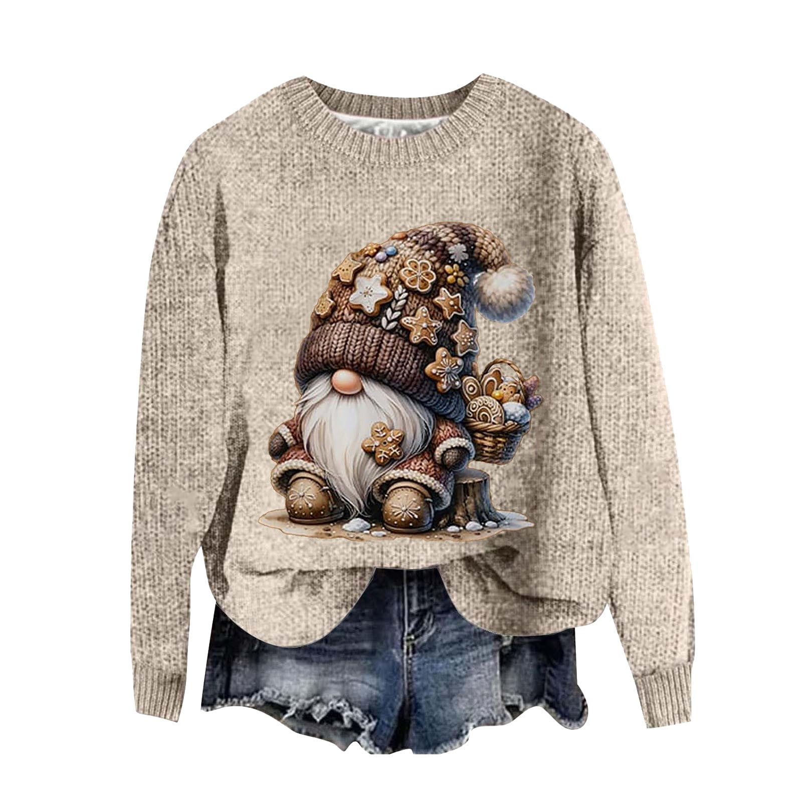 Click here for Fiaer Christmas Fall Sweater For Women 3d Gnome Tr... prices