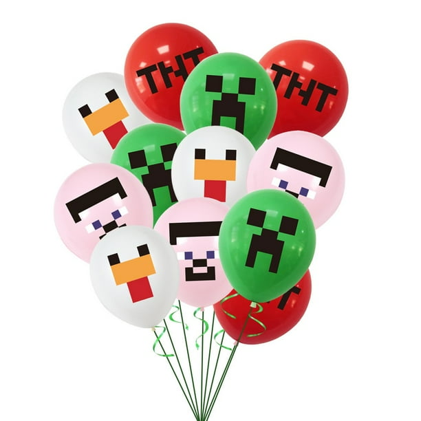 58pcs Minecraft Balloons Happy Birthday Banner Cake Topper Set Party Decorations Supplies Walmart