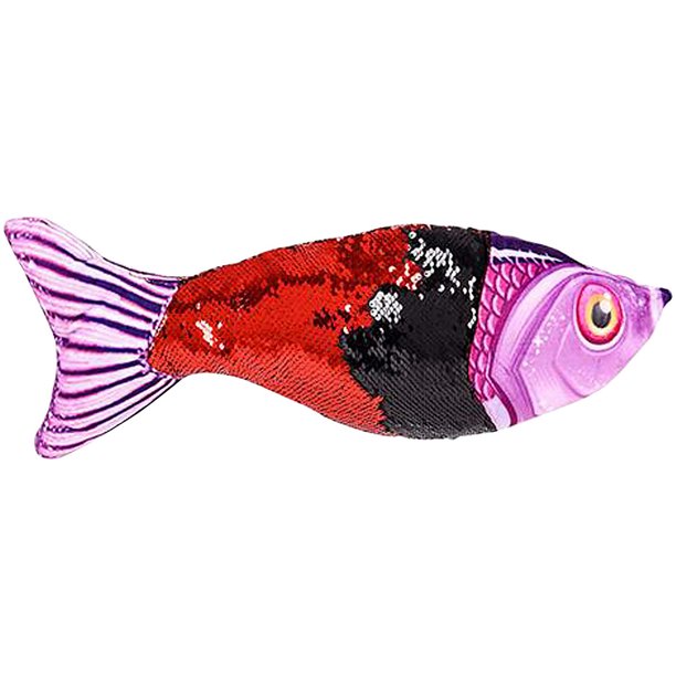 Nanco Reversible Mermaid Sequins Plush 14" Fish (Red) - Walmart.com