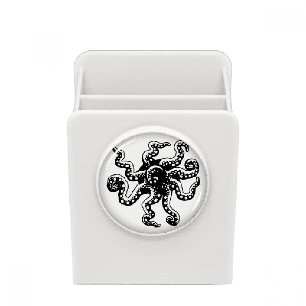 Marine Life Octopus Black Illustration Desk Pencil Holder Cup Pen ...