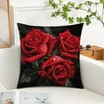 DefiDgd Red Rose Pattern Throw Pillow Covers,3D Visual Effects Floral ...