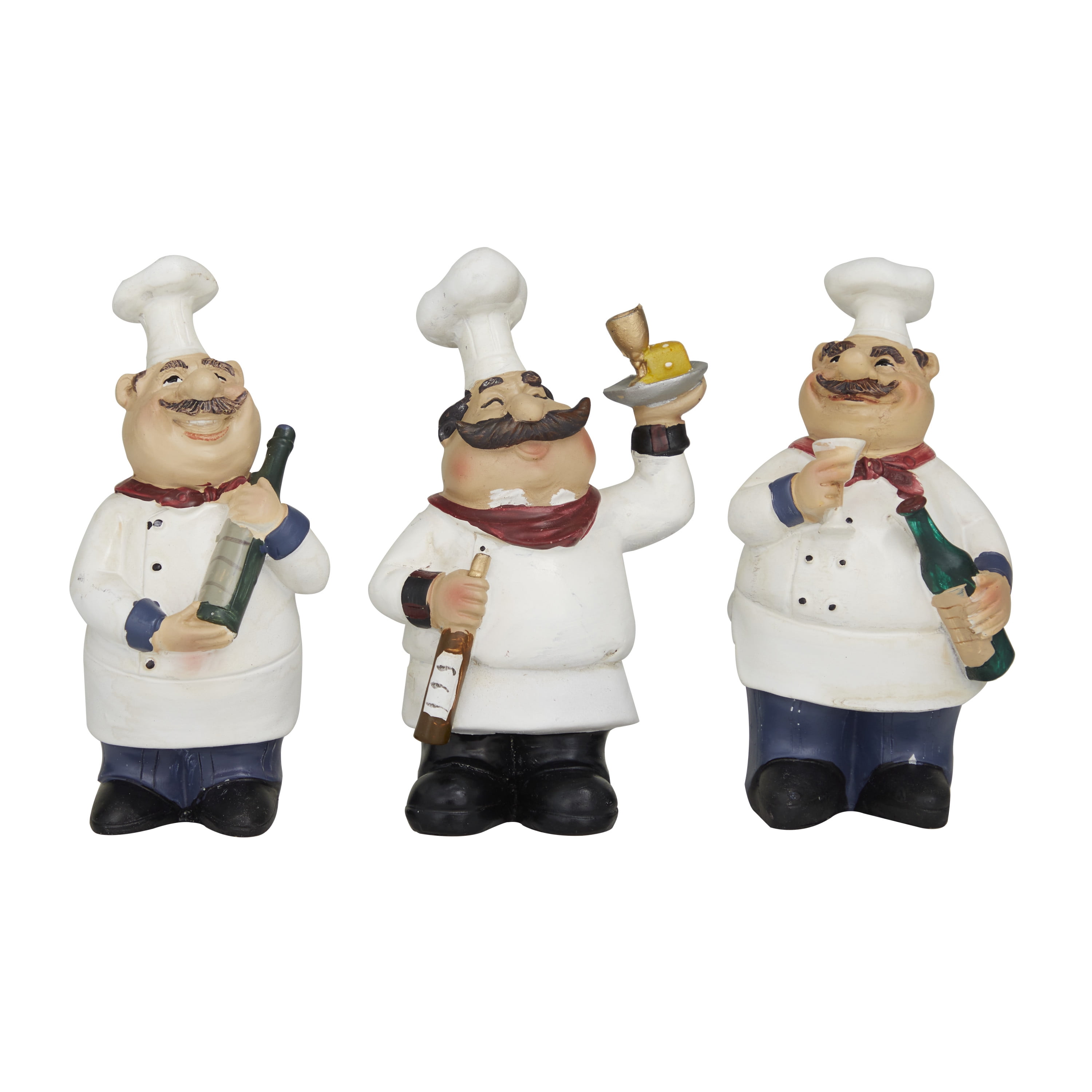DecMode Polystone Traditional Small-Sized Italian Chef Sculptures 3"W x ...