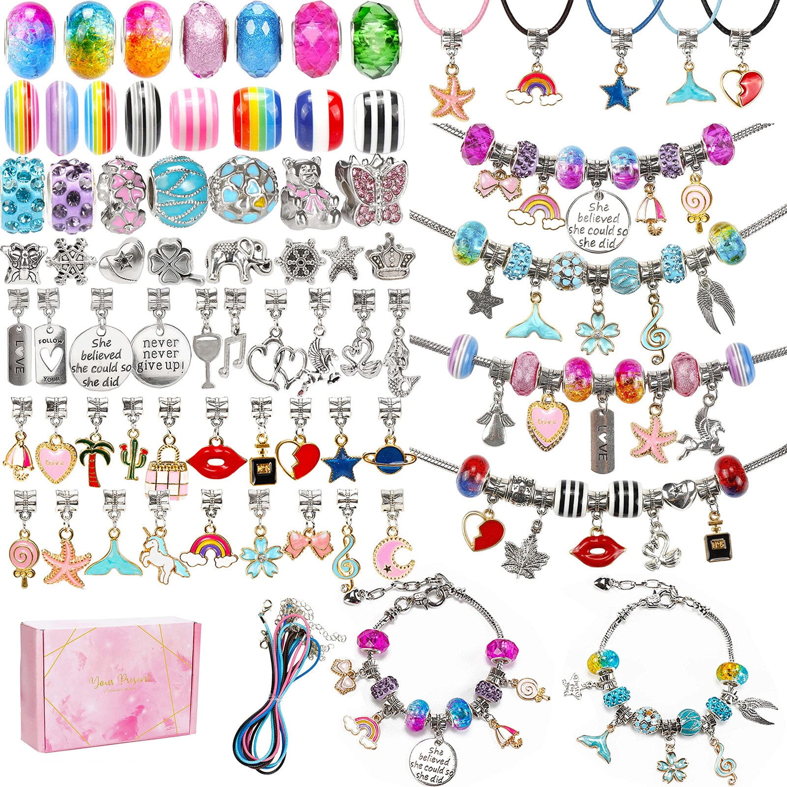 Click here for Yeacher 130 Pieces Charm Bracelet Making Kit Inclu... prices