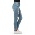 No Boundaries Juniors' Destructed Curvy High Rise Ankle Skinny Jeans ...