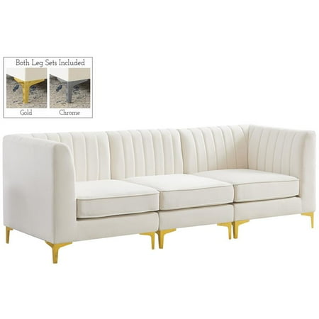 Meridian Furniture Alina Cream Velvet Modular Sofa | Walmart Canada