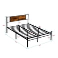 Metal Bed Frame Full Size with Headboard, Black Finish Platform Bed ...