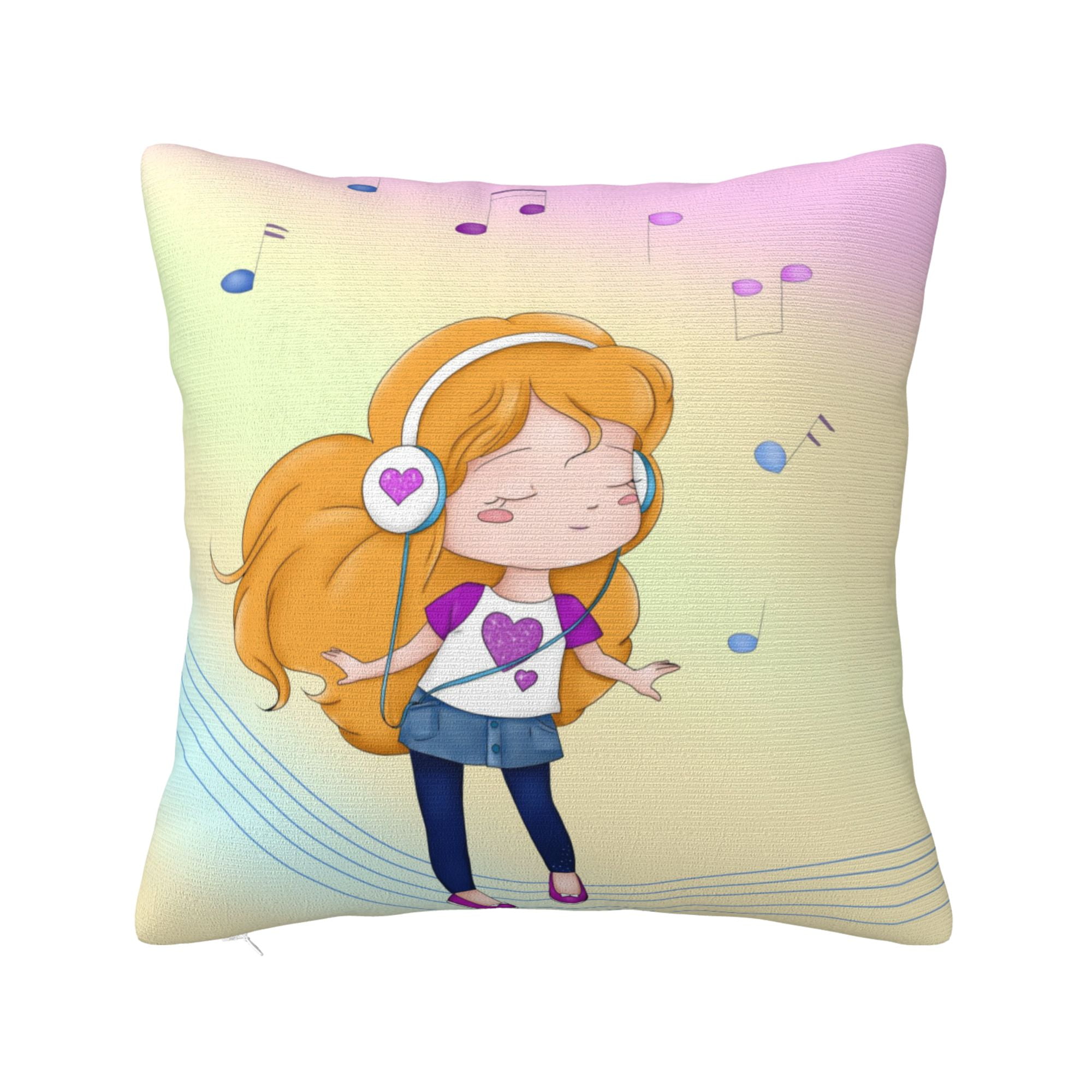 ZICANCN Cute Girl Kawaii Happy Decorative Throw Pillow Covers , Couch ...