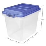 Hefty 32 Quart Clear Plastic Storage Bin with Blue HI-RISE Lid, Adult ...