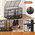 42 Inch Double Door Dog Crate - Indoor Kennel with Wheels - Removable ...