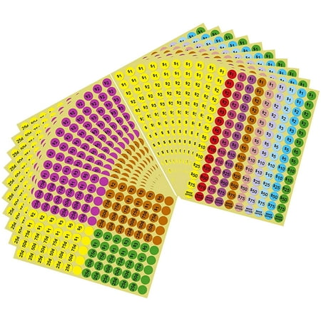 20 Sheets 2800pcs Pricing Labels Stickers Round Pricing Labels ...
