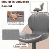 Waleaf Modern Adjustable Bar Stools Set of 2, Faux Leather Upholstered ...