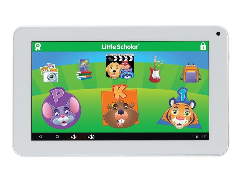 School Zone Little Scholar Mini Kids Learning Tablet with Green Bumper ...