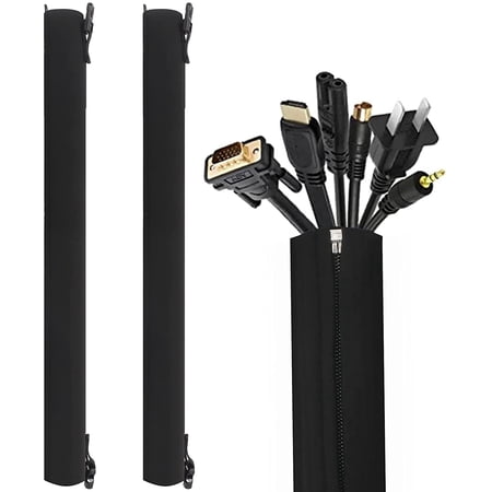 Cable Sleeves,[2 Pack] Flexible Cable Management Sleeves,[Waterproof ...