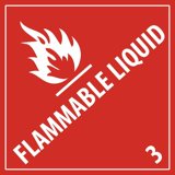 KOVOT 4"x4" Flammable Liquid DOT (Class 3) Hazardous Materials Warning ...