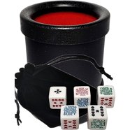 Cyber-Deals Set of 5 Spanish Poker Premium Dice (Bone Tone) Cubilete ...