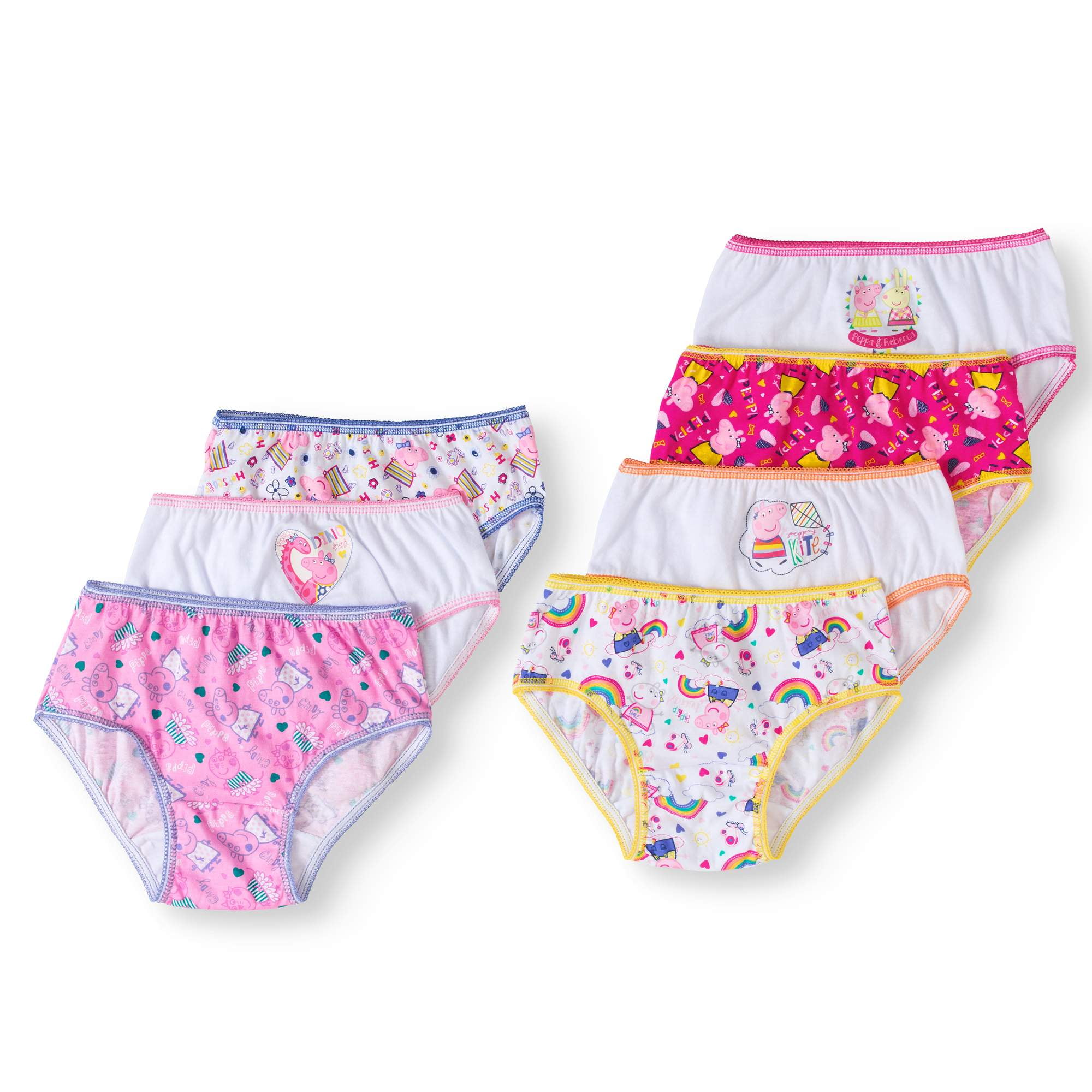 Girls' Peppa Pig Underwear, 7 Pack Panties (Little Girls & Big Girls ...