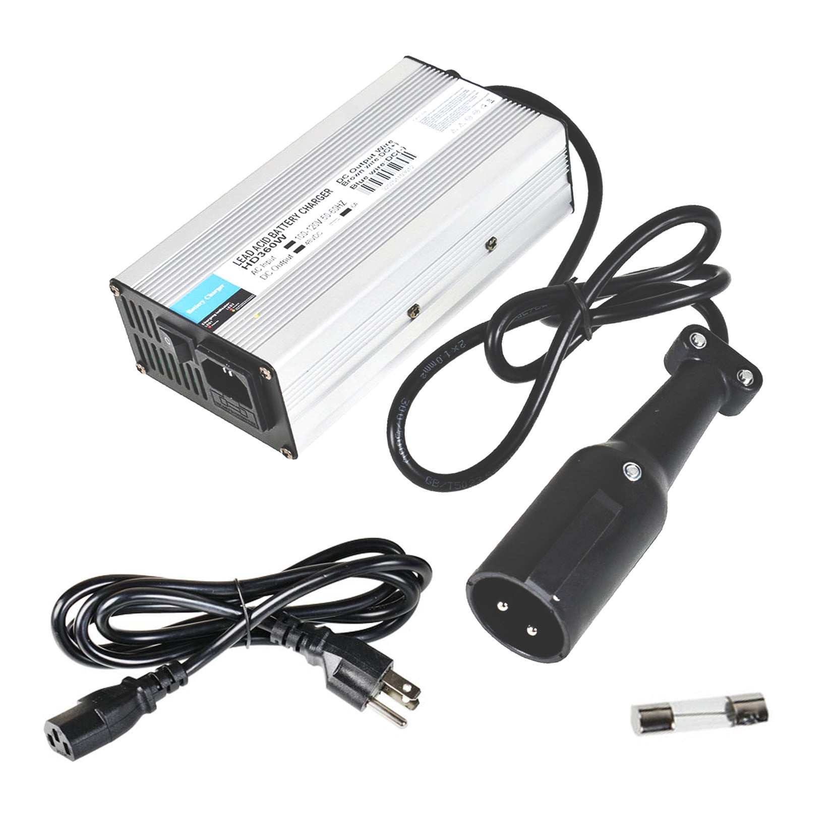 LABLT 48 Volt 6A Golf Cart Battery Charger W/Snap Head 3 Pin Plug for ...