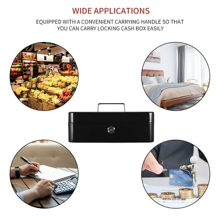 Cash Box Money Bank Deposit Steel Tin Deposit Steel Security Petty ...