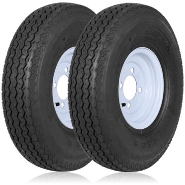 Marastar 80202 4.80" X 12" Bias Trailer Tire 8 Spoke White Steel 4 / 4 ...