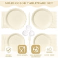 175 Pcs Ivory Disposable Paper Plates and Napkins Set for 25, 9" Dinner ...