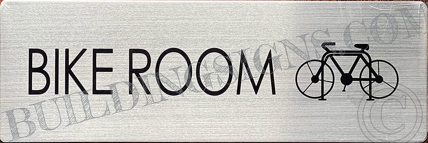 Bike Room Sign (BRUS Silver, Aluminum, Size 3X8) (ref-2201) - Walmart.com