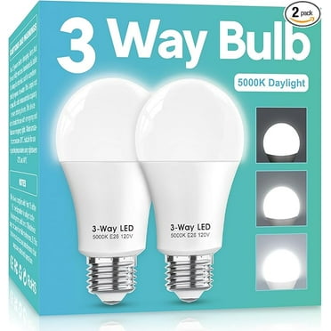 3-Way Light Bulbs, 50 100 150 Watt Equivalent, A21 Led Bulb Daylight 5000K, Perfect for Reading ...