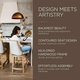 Maven Lane Vienna Counter Height Bar Stool, Upholstered in Weathered ...