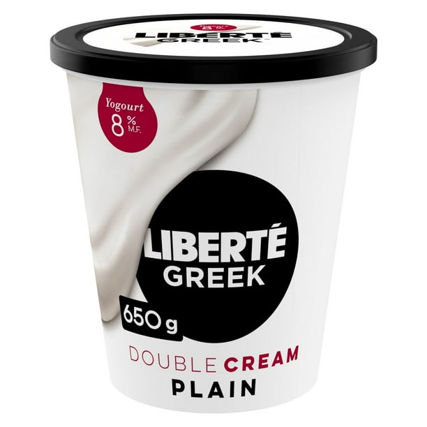 Liberté Greek 8% Extra Creamy Yogurt, Plain, High Protein, 650 g ...