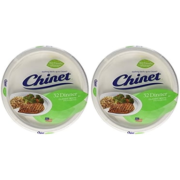 Chinet Classic White Paper Compartment Dinner Plates, 10 3/8”, 32 Count ...