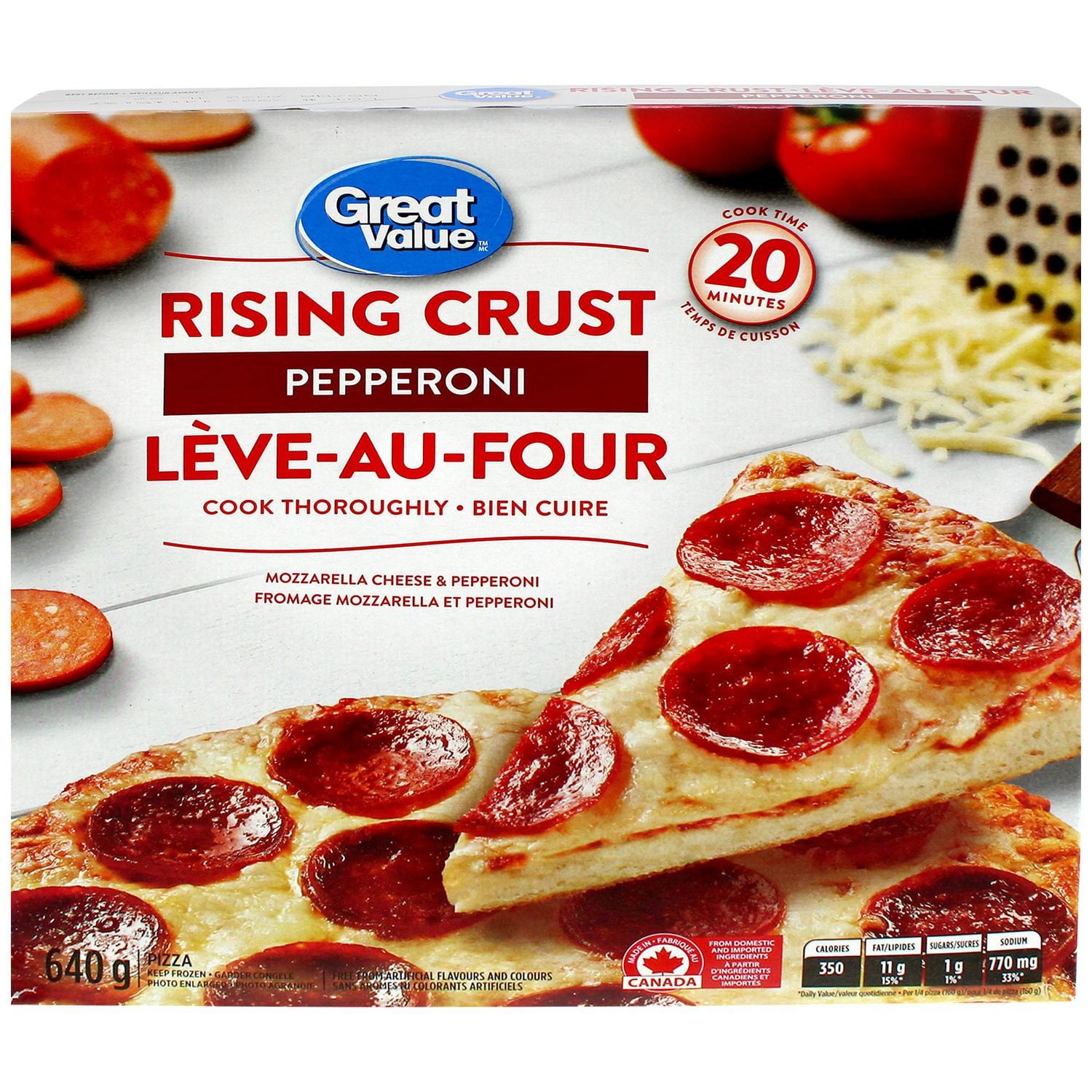 Click here for Great Value Rising Crust Pepperoni Pizza 640 G prices