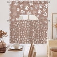 Brown Paw Print Swag Curtains Valance and Tier Set, Modern Classic Gray ...