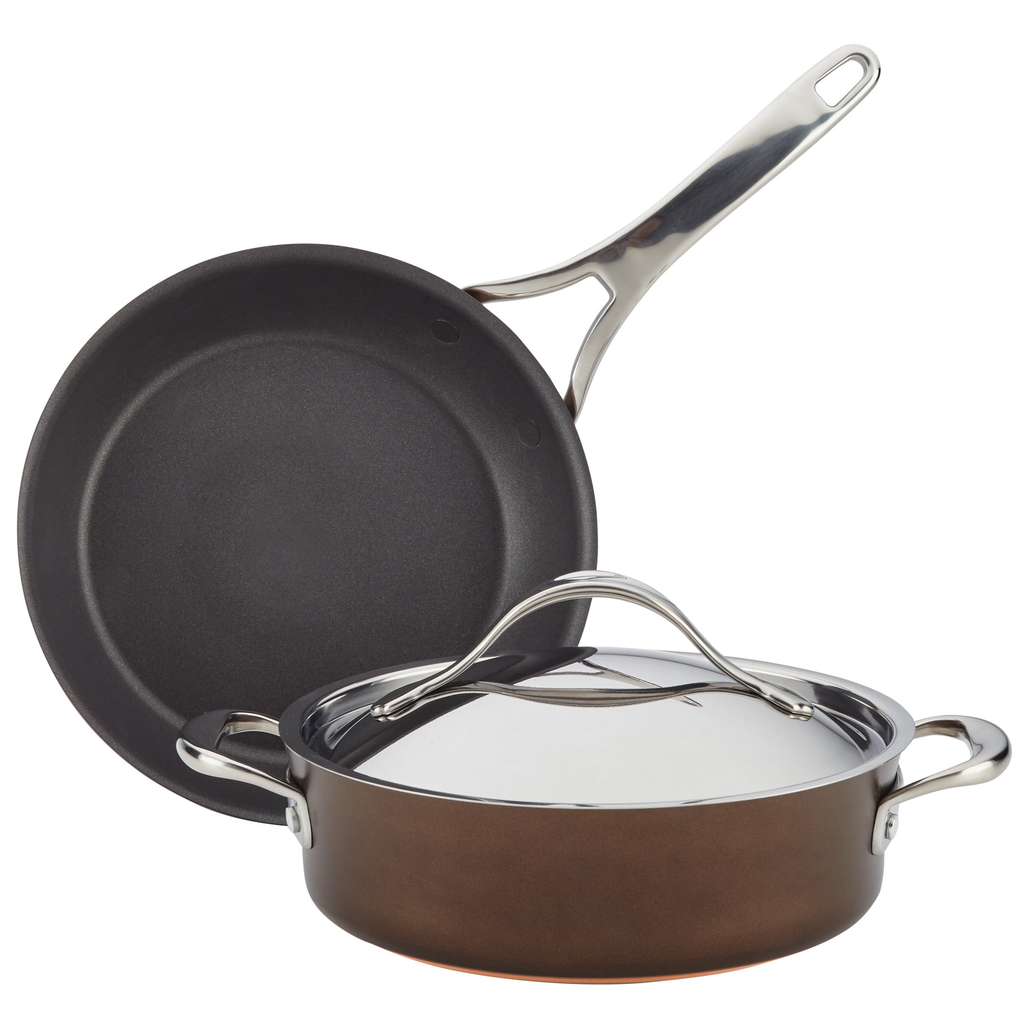Anolon Nouvelle Copper Luxe Hard-Anodized Nonstick Cookware Set, 3 ...