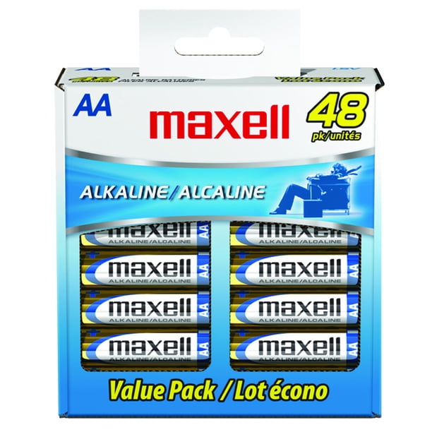 Maxell AA Alkaline Battery 48 Pack - Walmart.com - Walmart.com