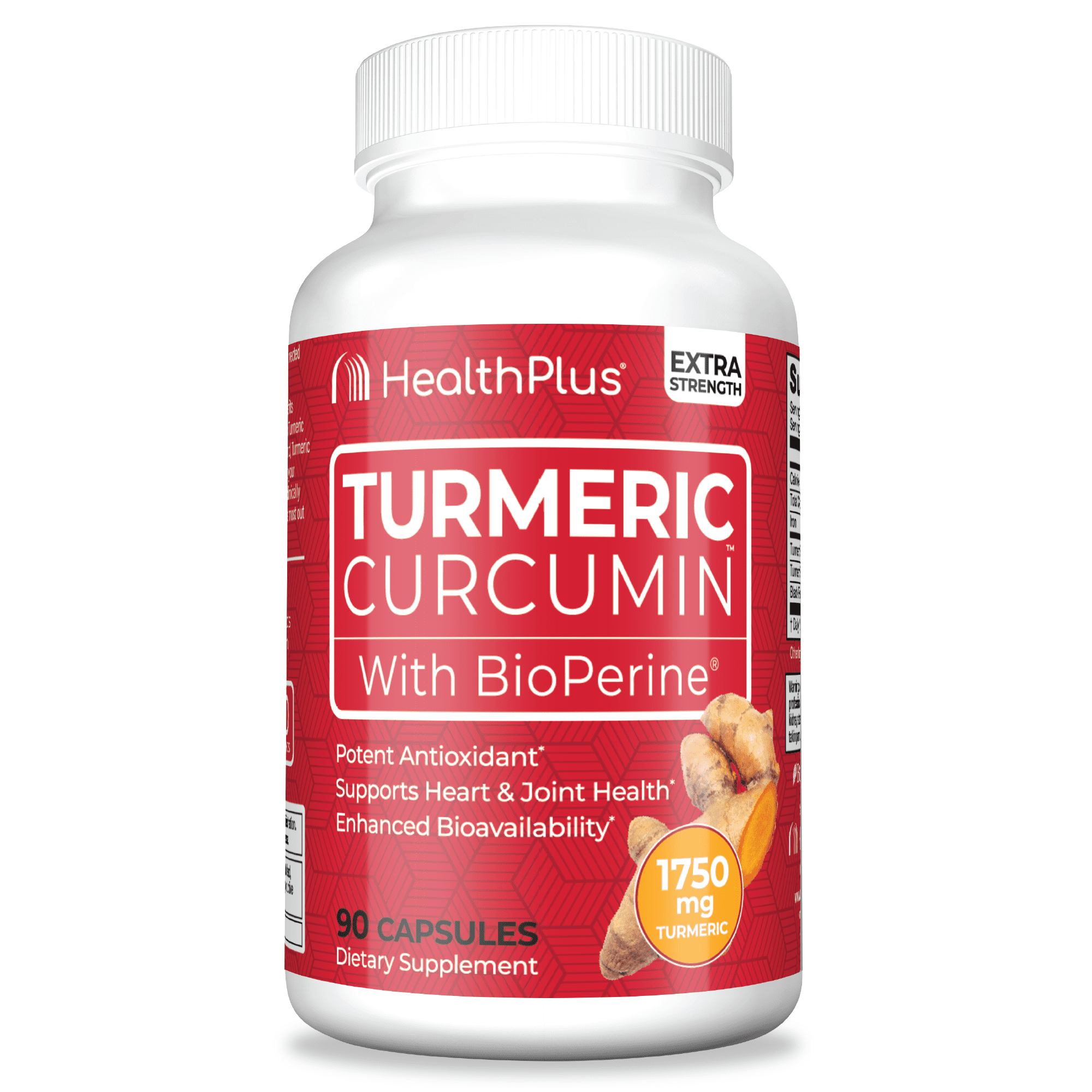 Turmeric Curcumin with BioPerine­ - 90 Capsules - Health Plus - Walmart.com