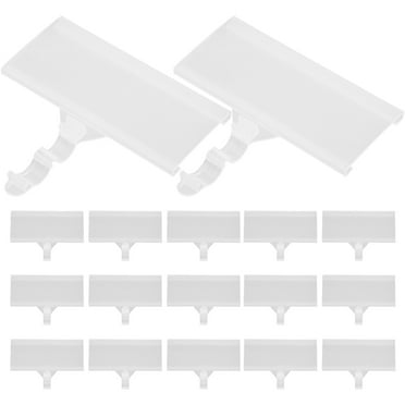 1.65 x 3.9 Inches Shelf Label Holder Clear Plastic Clip on Labels Shelf ...