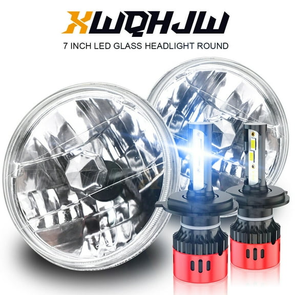 Sunpie 7" 5D LED Headlight with Halo Angel Eye Ring & DRL & Turn Signal ...