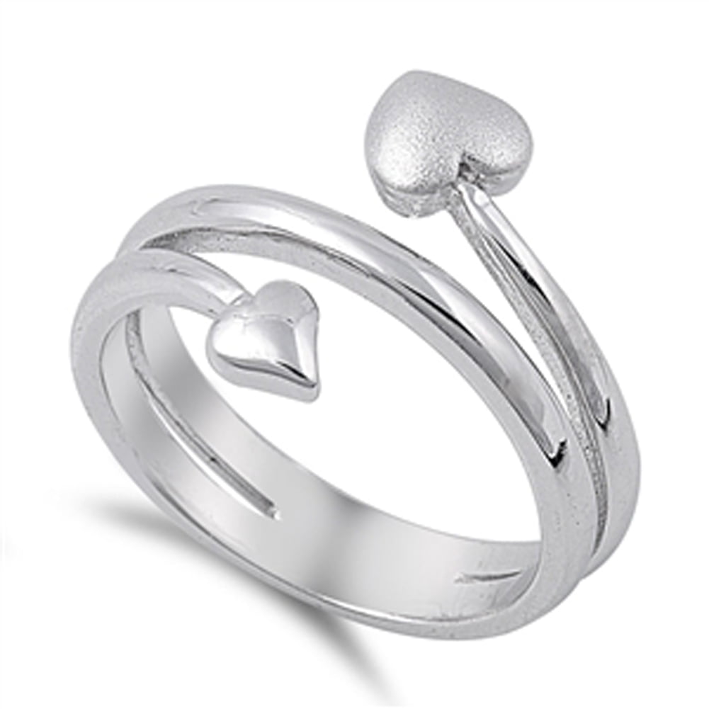 Matte Heart Criss Cross Knot Purity Promise Ring Sterling Silver Band ...