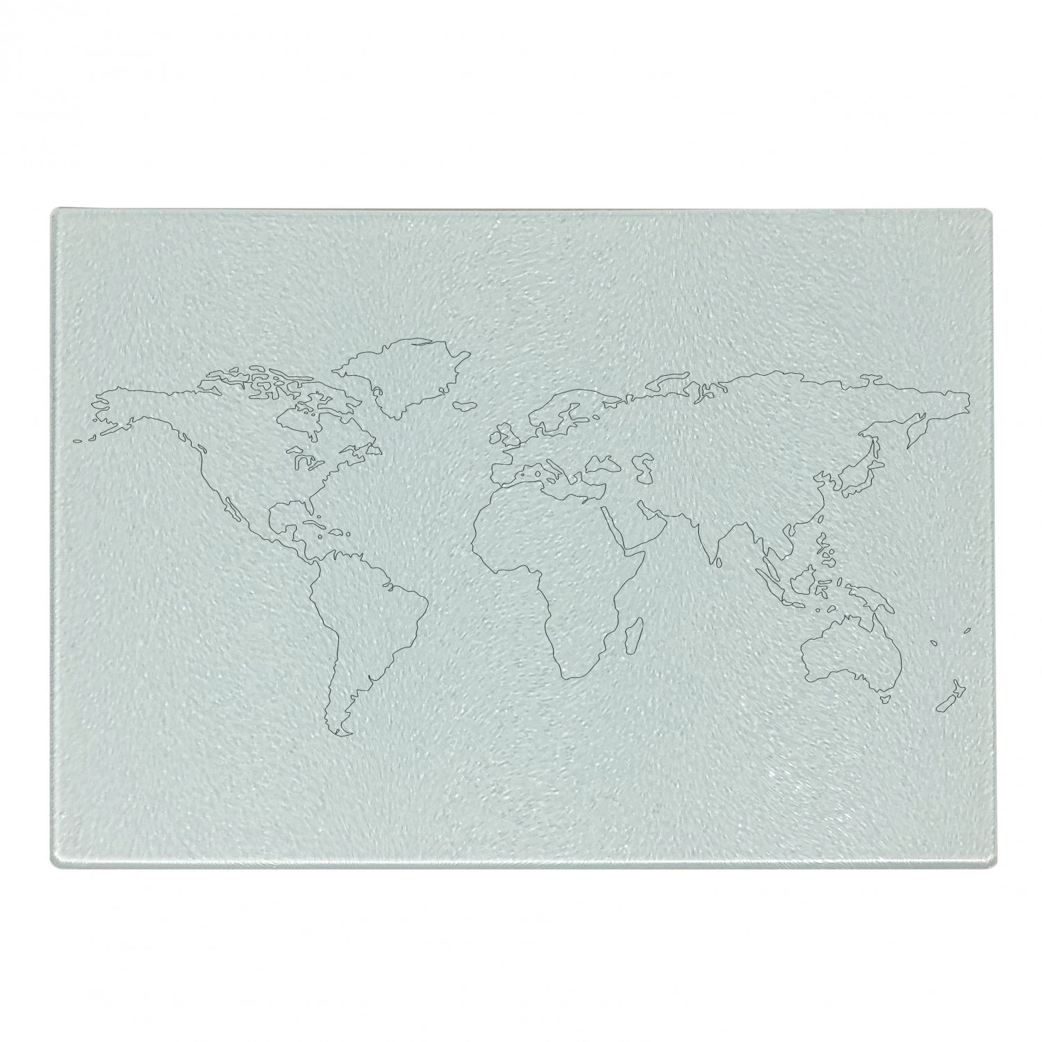 Map Cutting Board, Simplistic Design World Map Outline with Thin Black ...