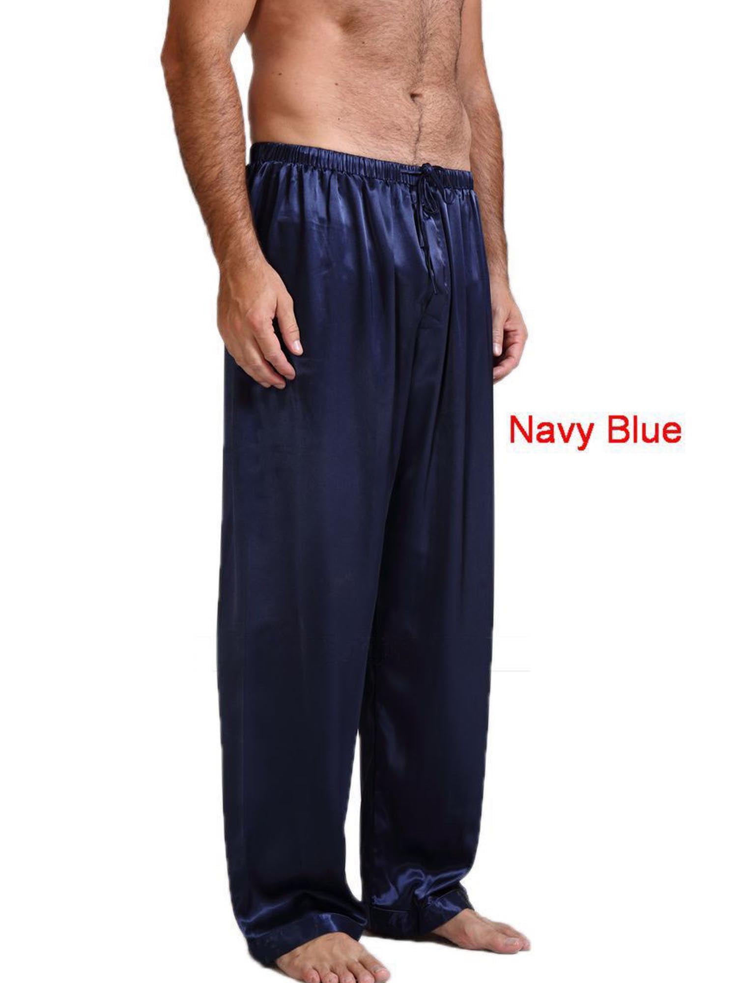 Licupiee Men's Classic Satin Sleep Pant Long Pajama Bottoms Solid ...