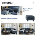 HONBAY L-Shaped Sectional Sofa with Storage Ottoman, Bluish Gray Fabric ...