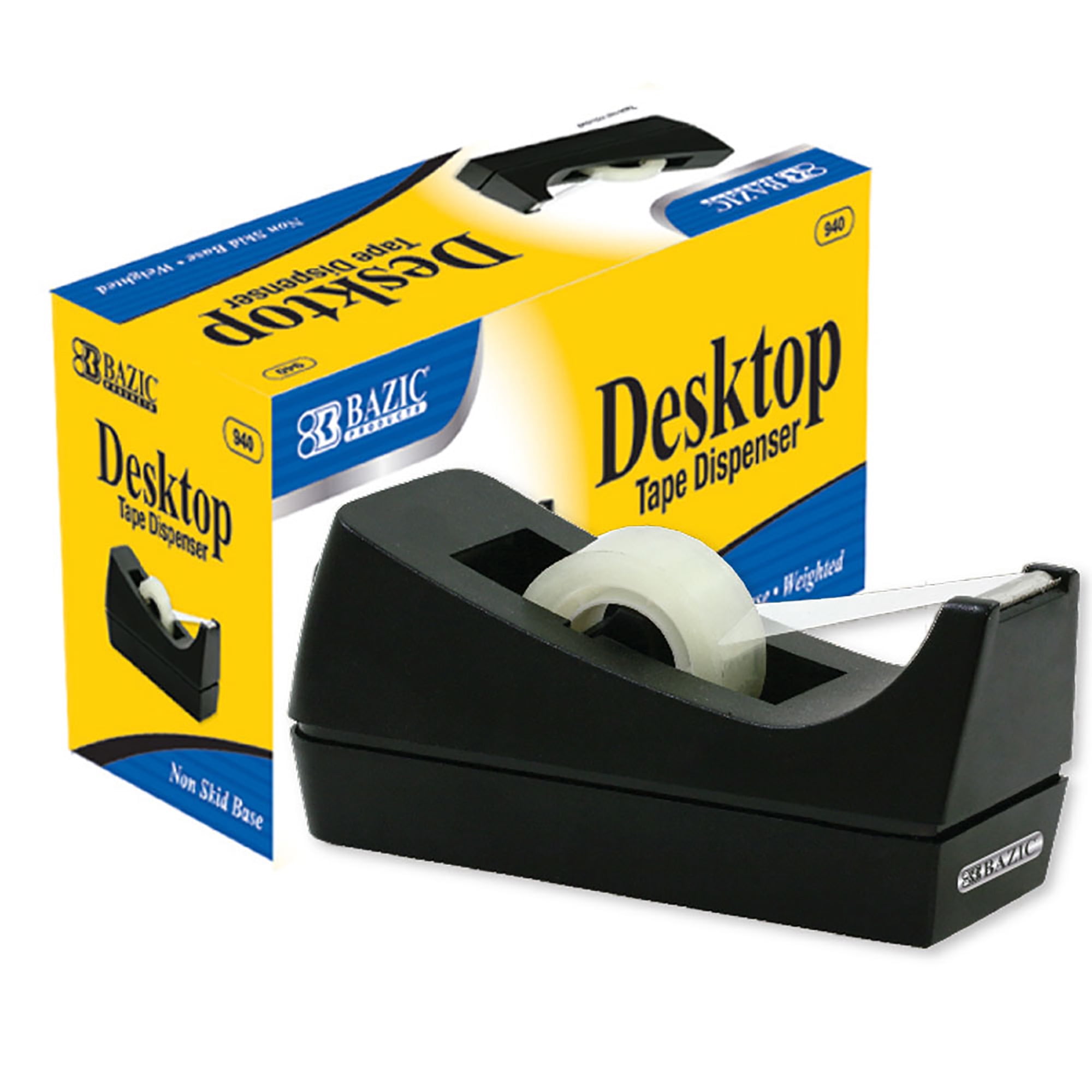BAZIC Desktop Tape Dispenser 1" Core, Non-Skid Base, Dispenser Only, 1 ...