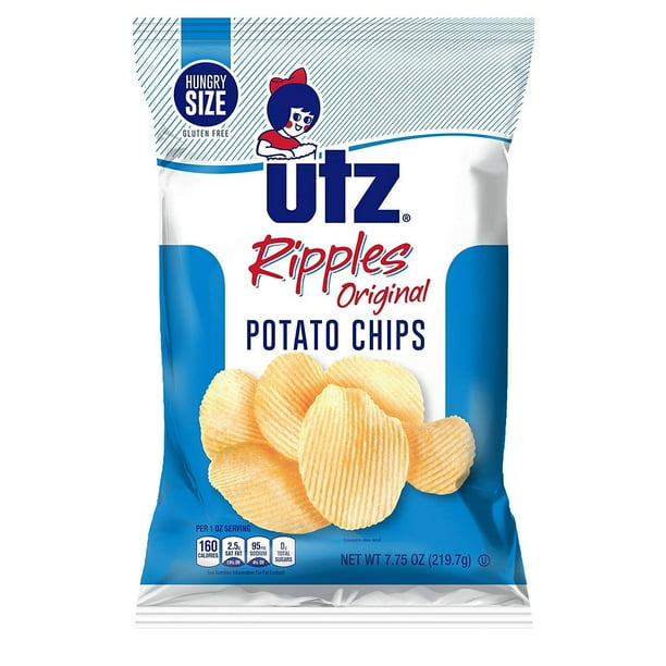 UTZ Ripples Original Potato Chips 7.75 oz Bags - Pack of 14 - Walmart.com