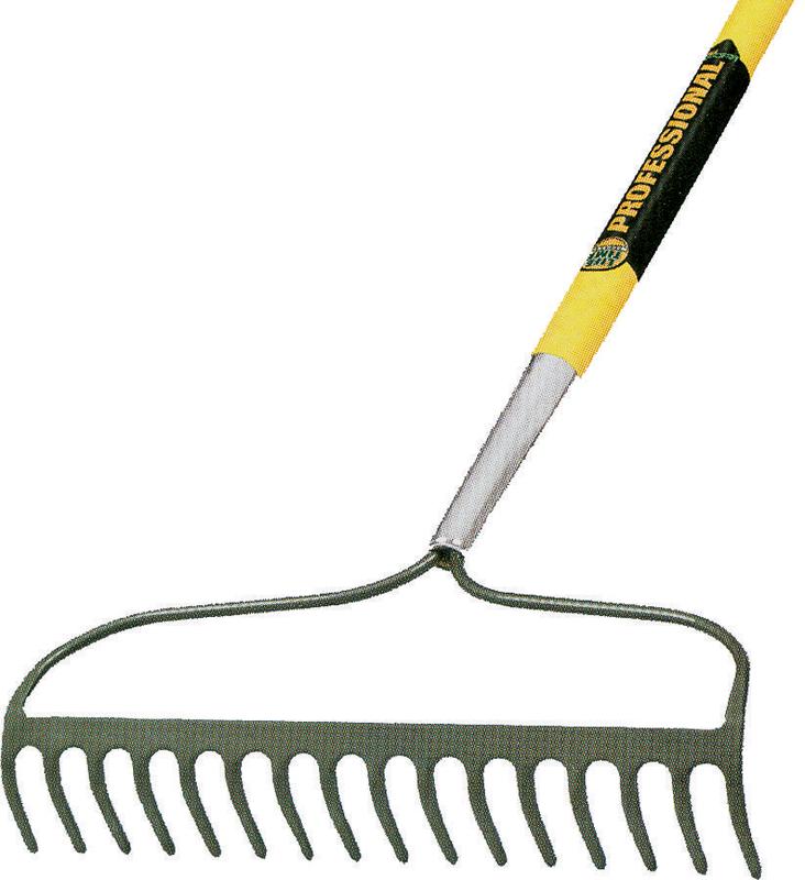 Vulcan Bow Rake, 60 In Fiberglass Black Grip Handle, 16 Tines - Walmart.com