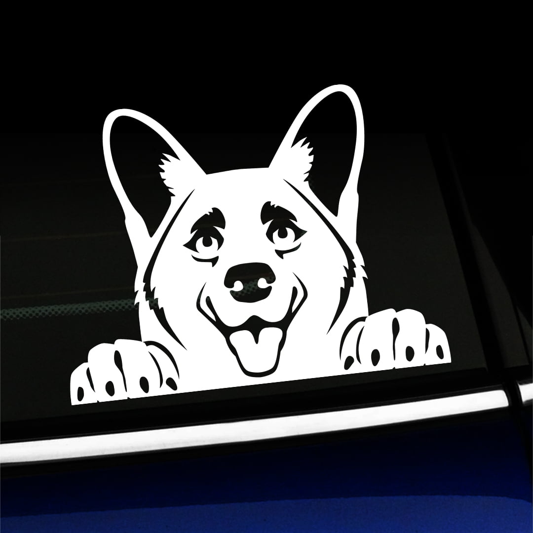 Peeking Corgi - Vinyl Car Decal - Choose Color - [WHITE] - Walmart.com