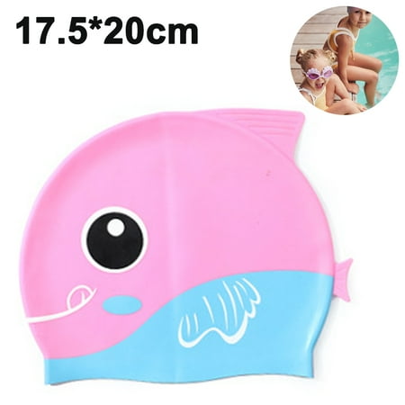 Swim Cap Kids-1 Pack Silicone Fun Swim Caps for Girls and Boys, Kids ...